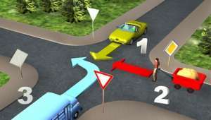 Flashcards - USAREUR Right of way Questions Driving test